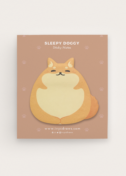 Sleepy Doggy Sticky Note – ivycdraws